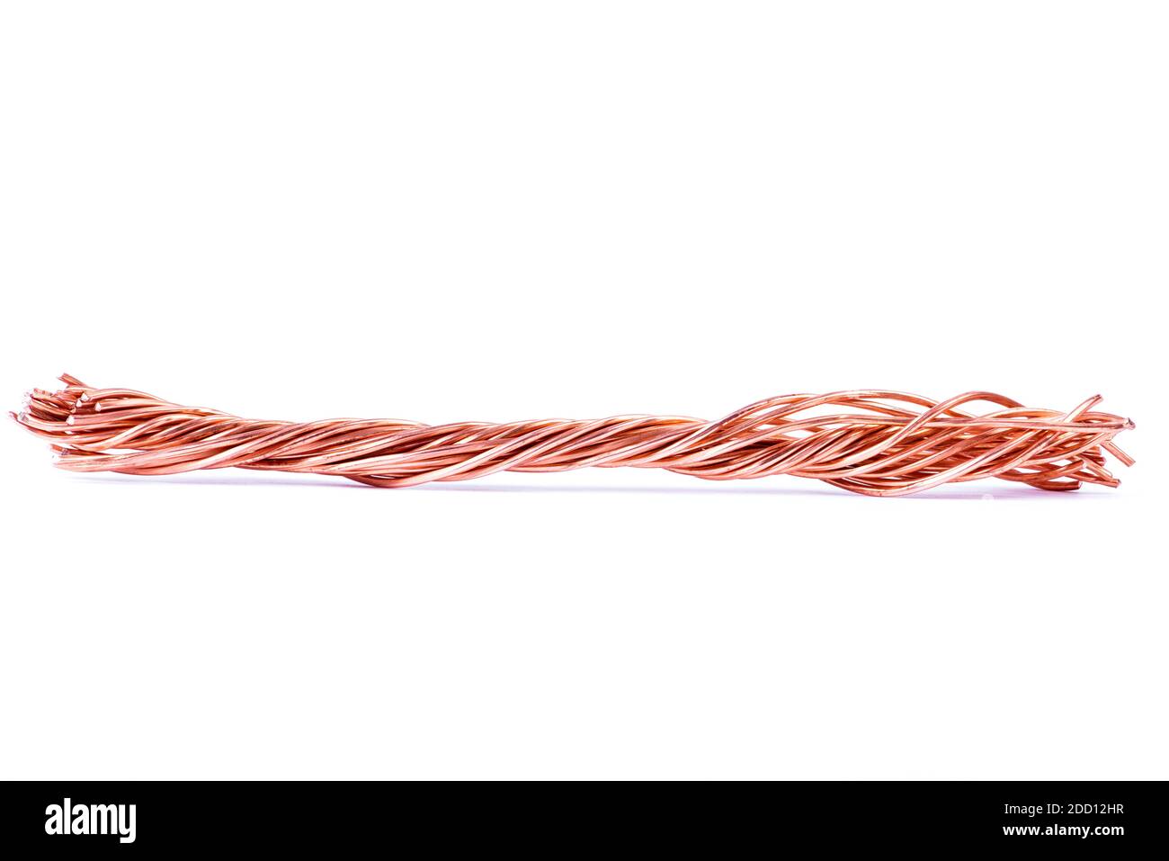 Copper wire isolated on white background Stock Photo - Alamy