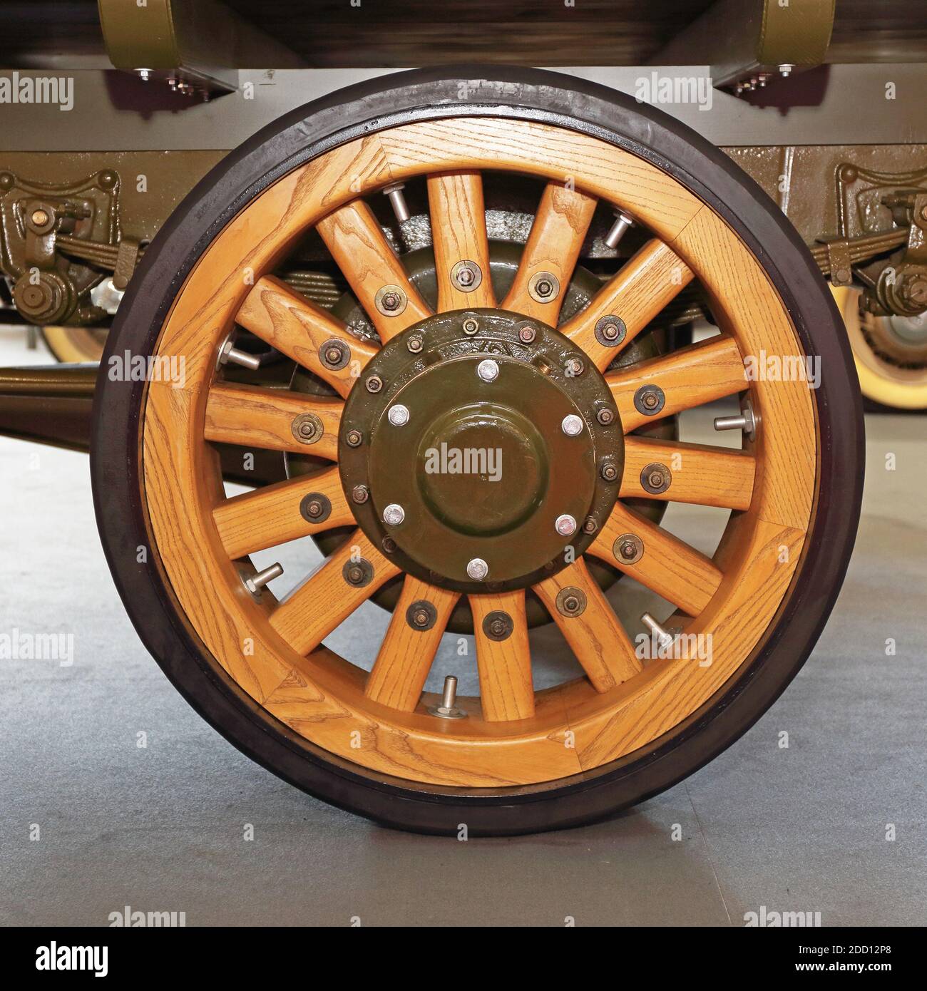 Very Old Wooden Wheel For Oldtimer Truck Stock Photo - Alamy