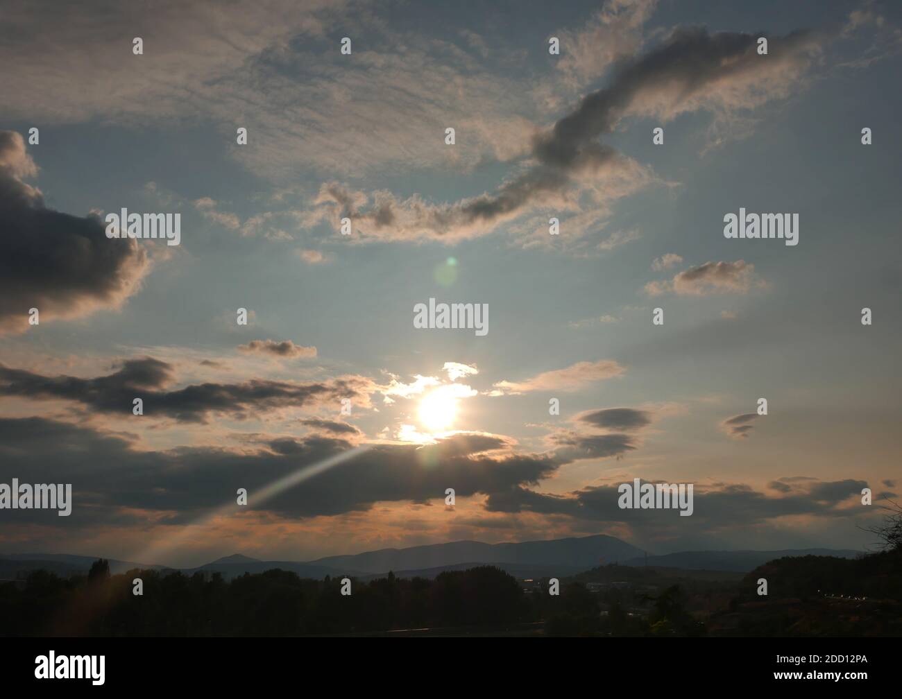 sunset sky panorama landscape background natural color of evening Stock ...