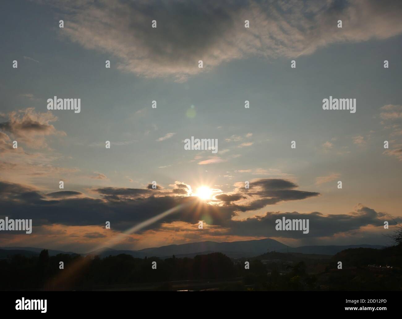 sunset sky panorama landscape background natural color of evening Stock ...
