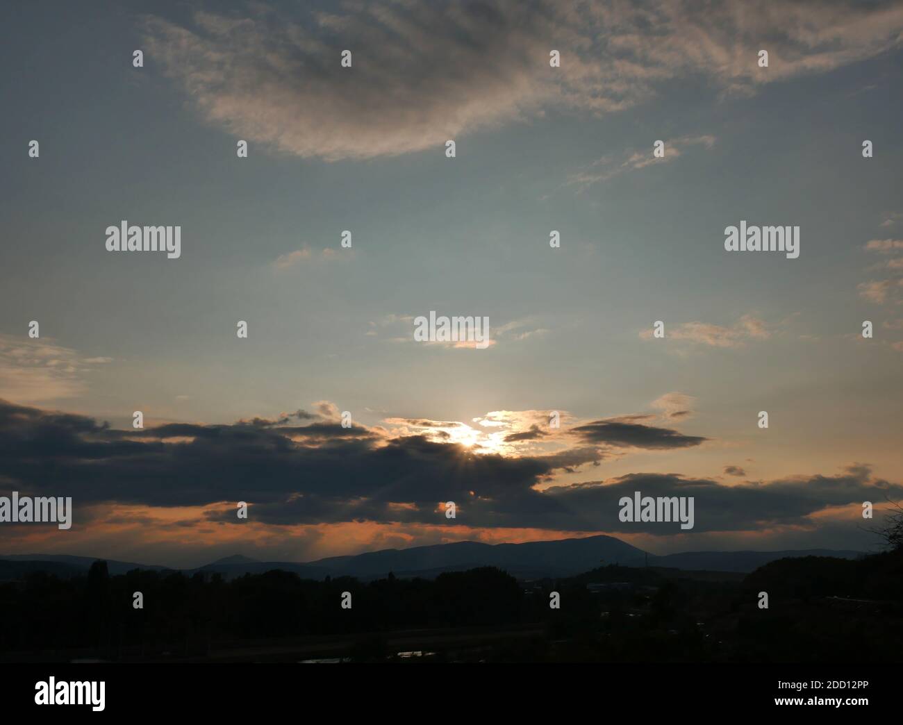 sunset sky panorama landscape background natural color of evening Stock ...