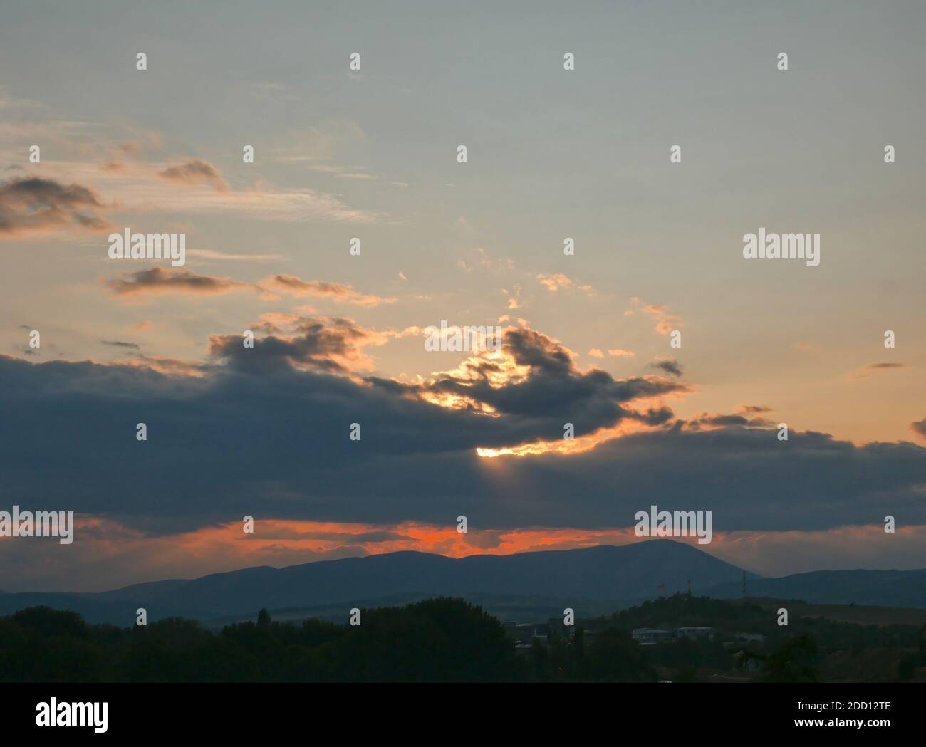sunset sky panorama landscape background natural color of evening Stock ...