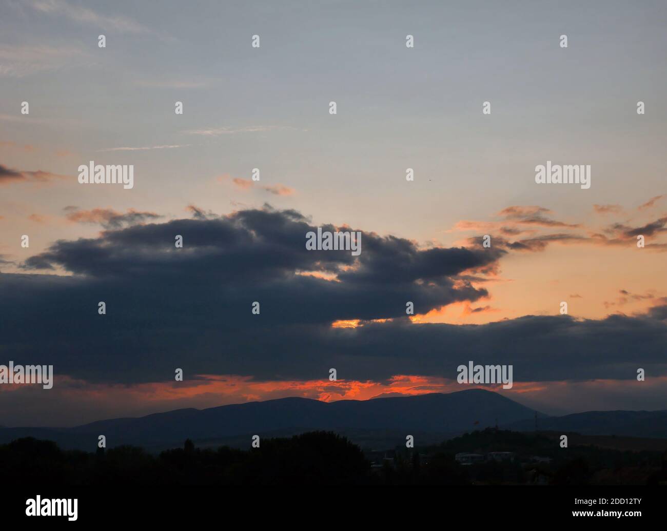 sunset sky panorama landscape background natural color of evening Stock ...