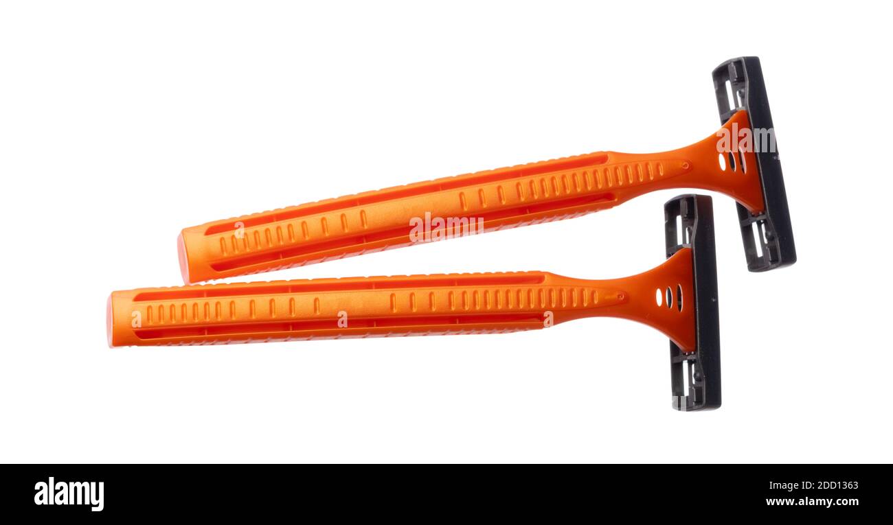 Set of disposable shaver razors isolated on white background Stock ...