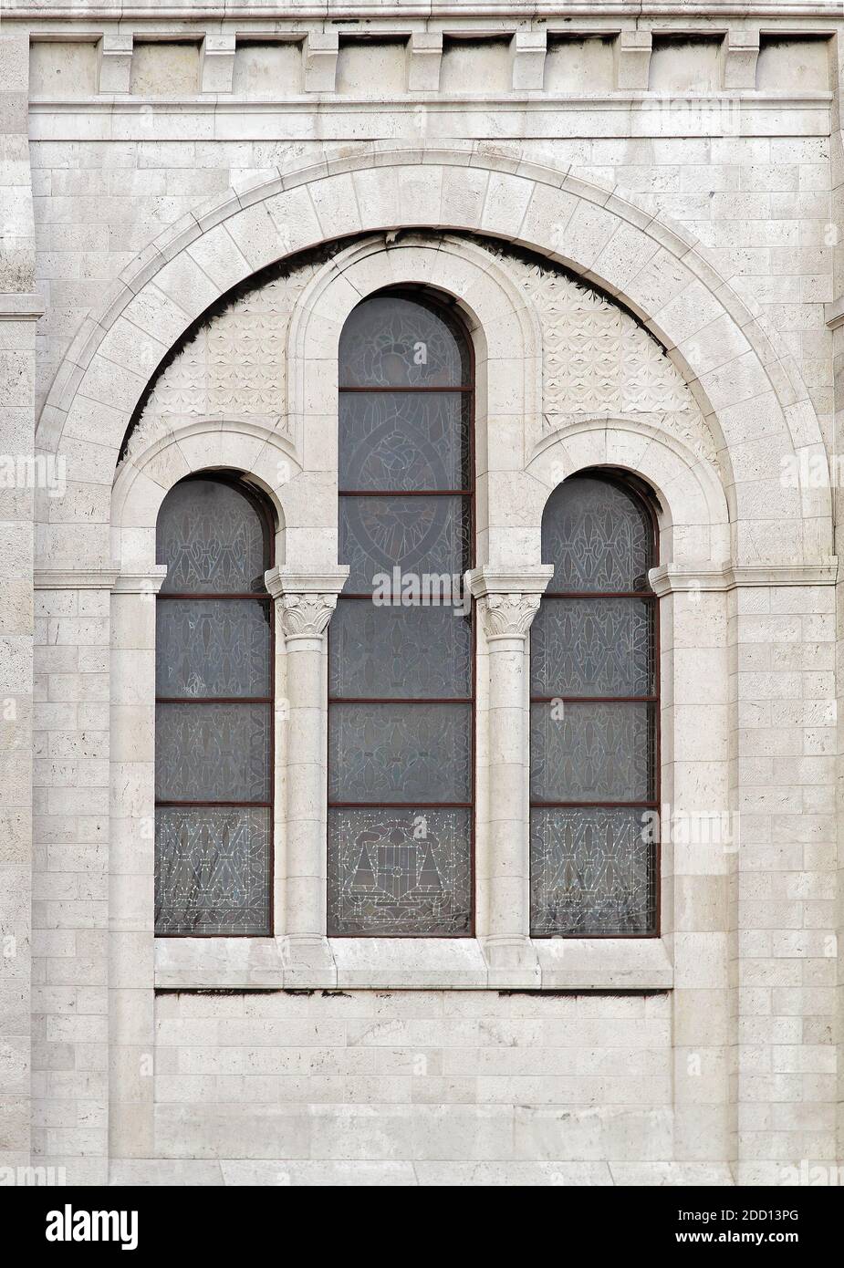 Ancient glass window exterior with marble wall facade Stock Photo - Alamy