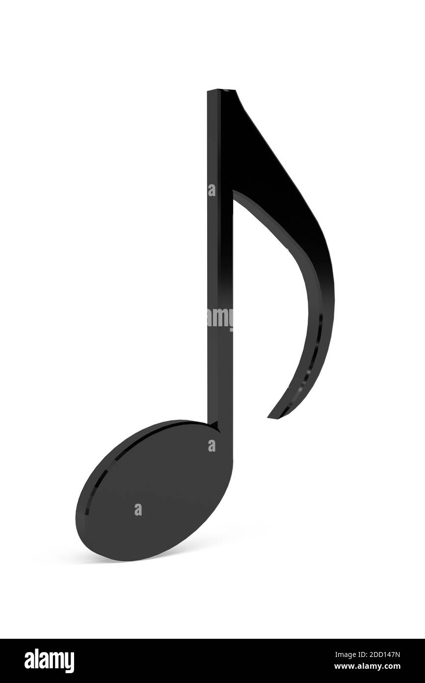 3d eight note music sign isolated on a white background - 3d render ...