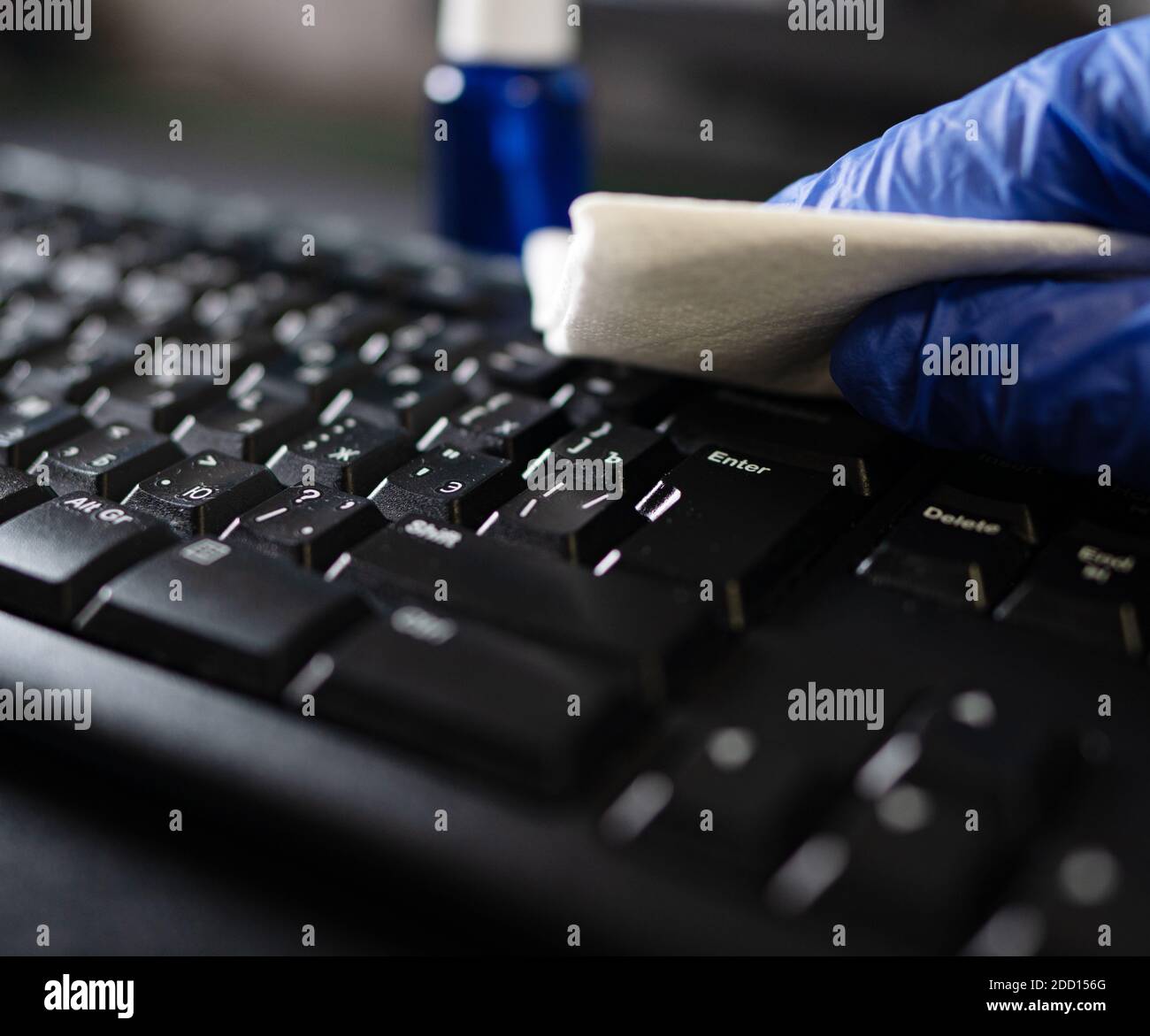 Keyboard clean gloves hi-res stock photography and images - Alamy
