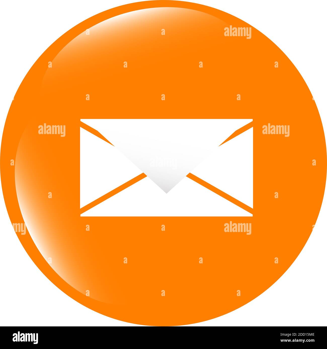 envelope icon glass, button isolated on white background Stock Photo ...