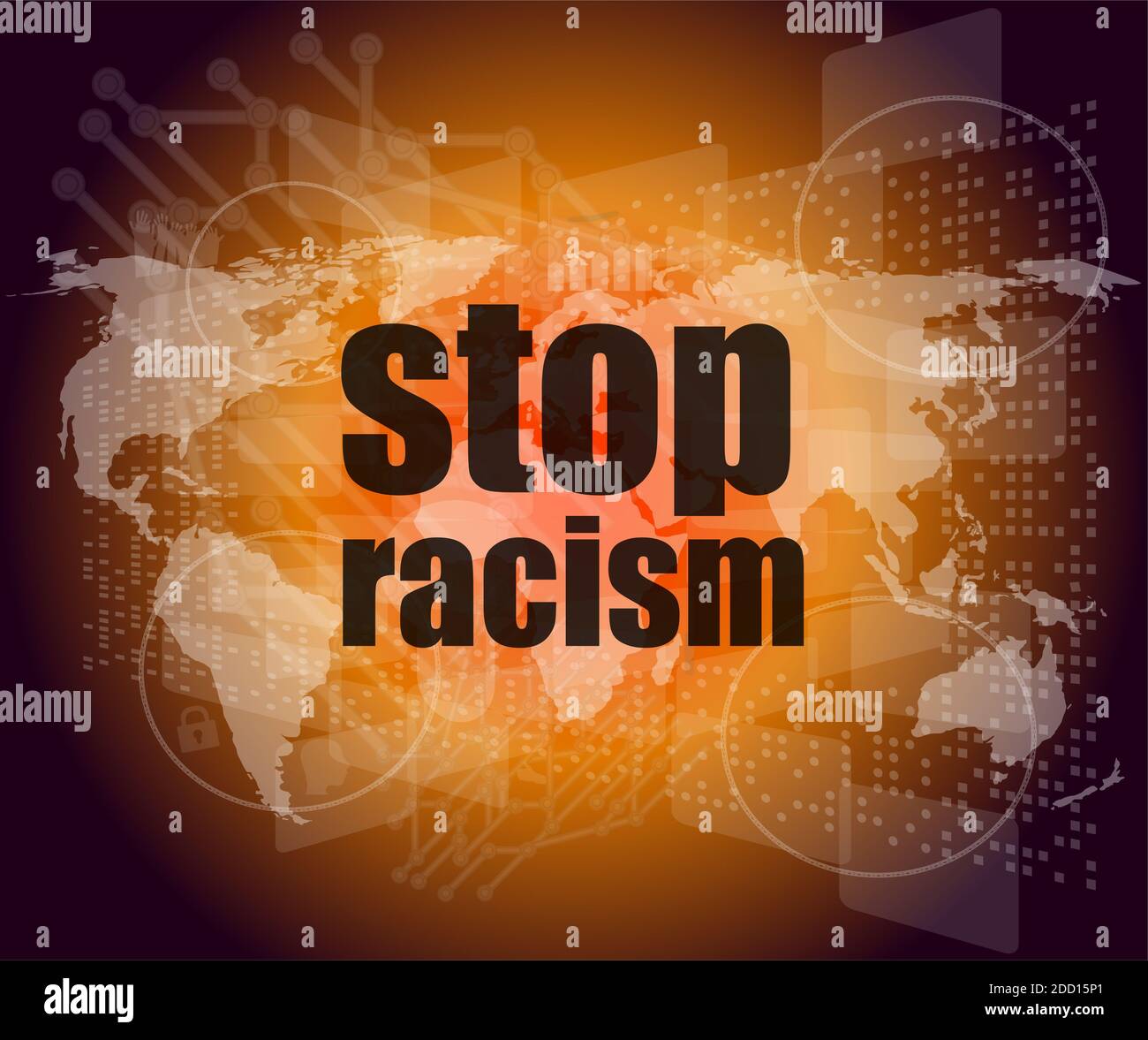 stop racism word on digital touch screen, social concept Stock Photo ...