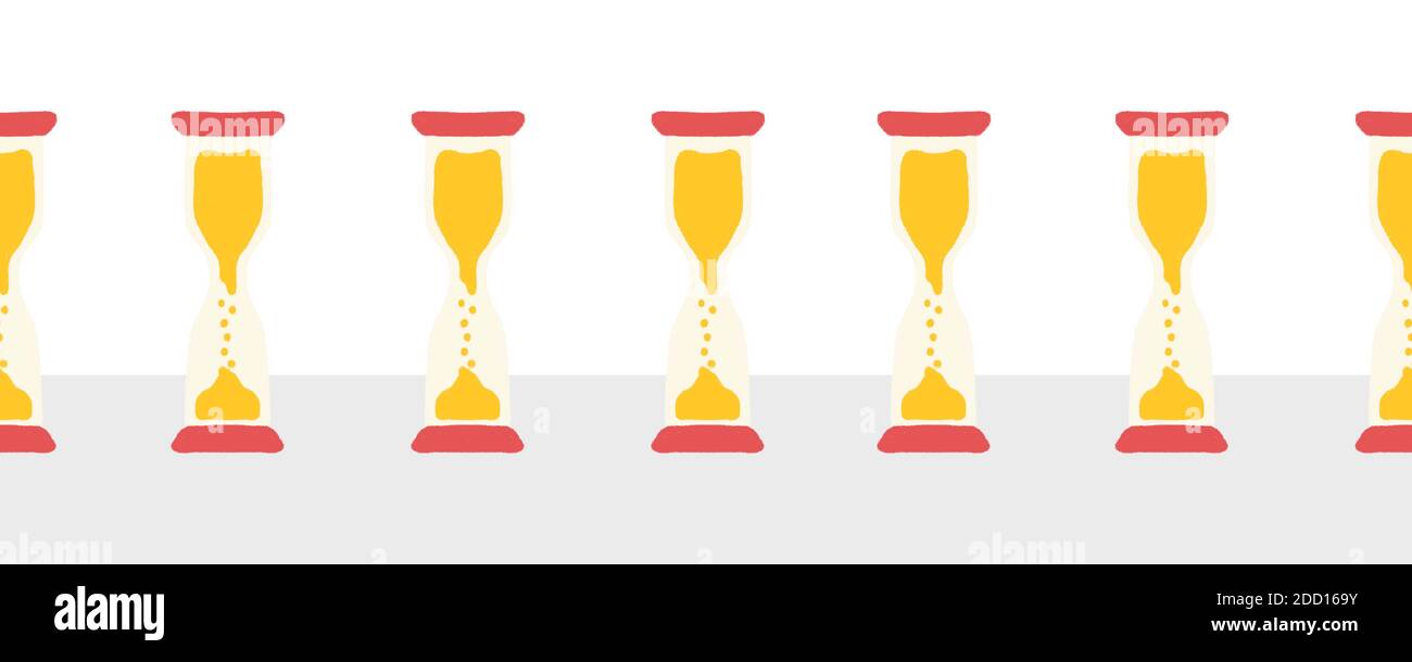 Hourglass seamless border. Sandtimer bottleneck horizontal repeating ...