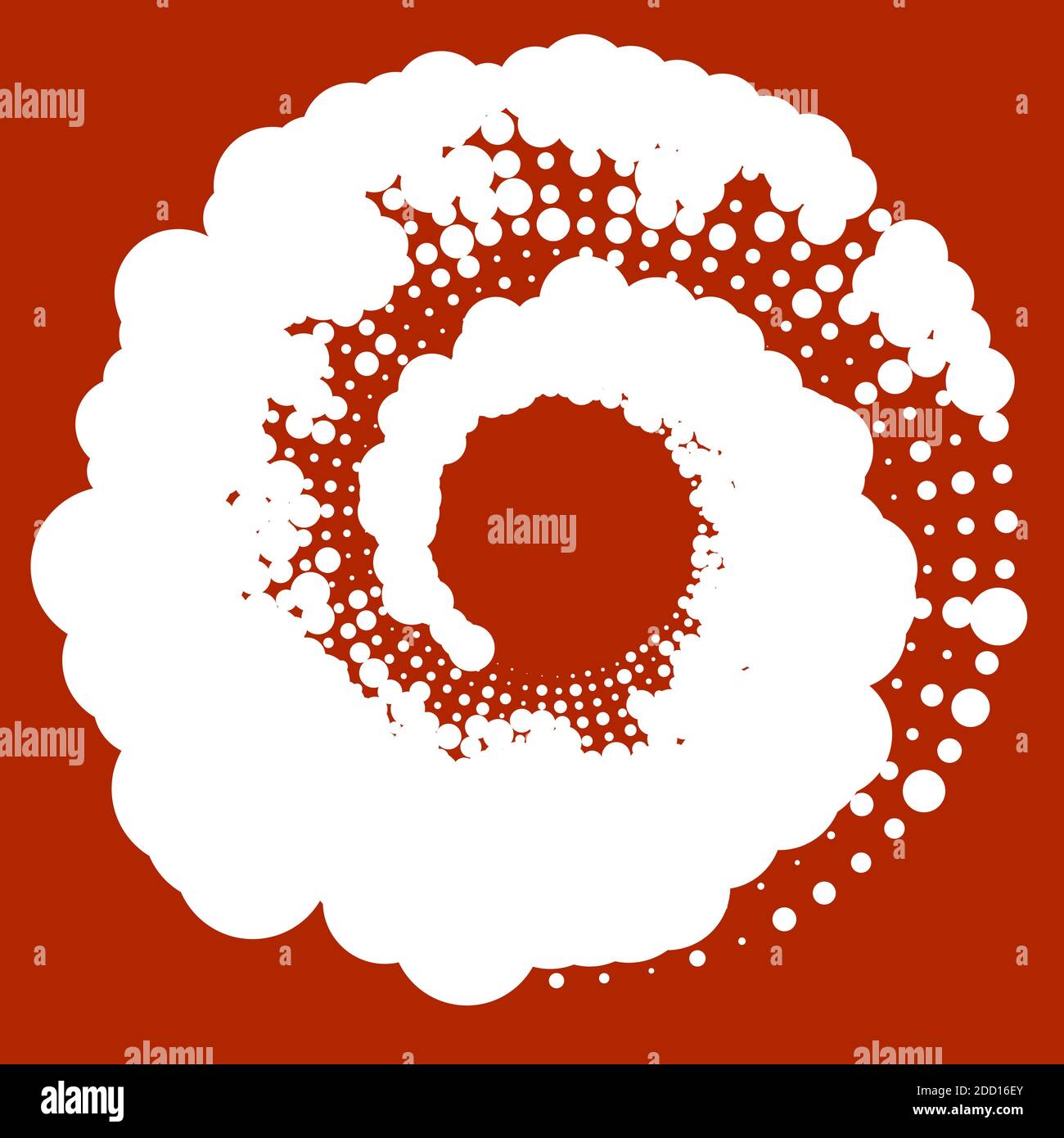 Dots, dotted circular spiral. Swirl, twirl of circles. Stippling ...