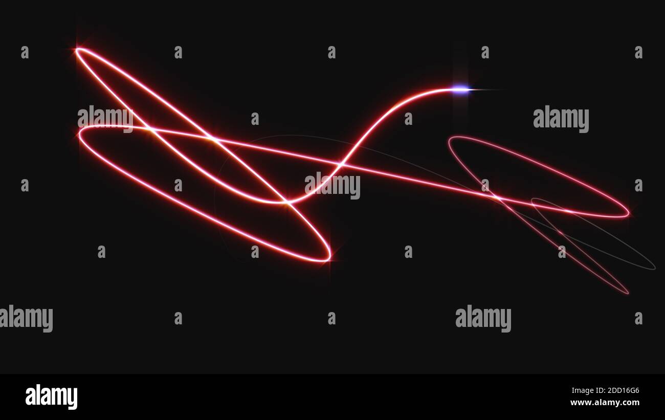 line neon red light abstract background illustration Stock Photo - Alamy