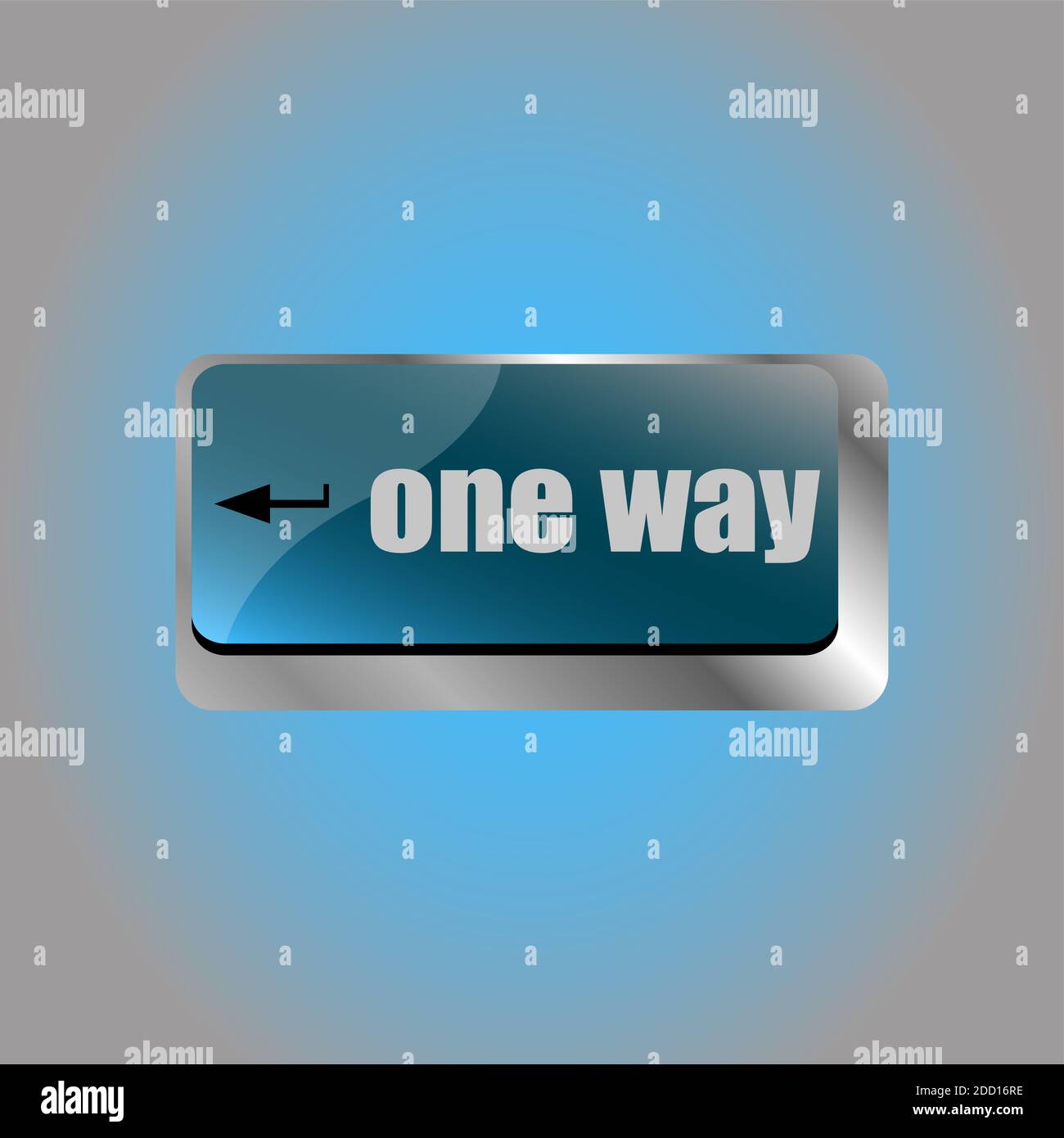 one way button on computer keyboard pc key Stock Photo - Alamy