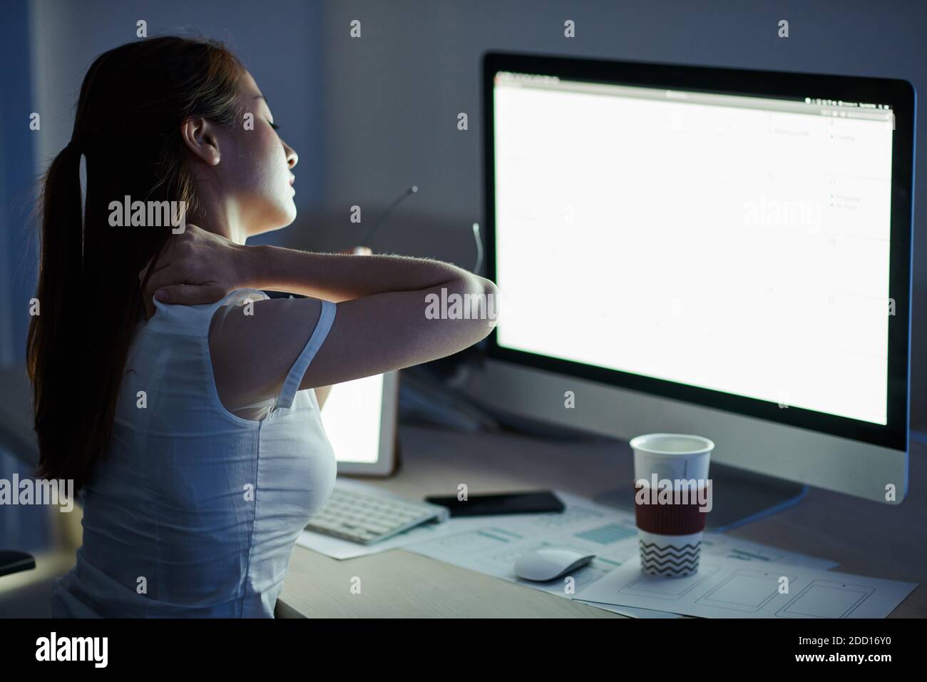 Stiff neck desk hi-res stock photography and images - Alamy