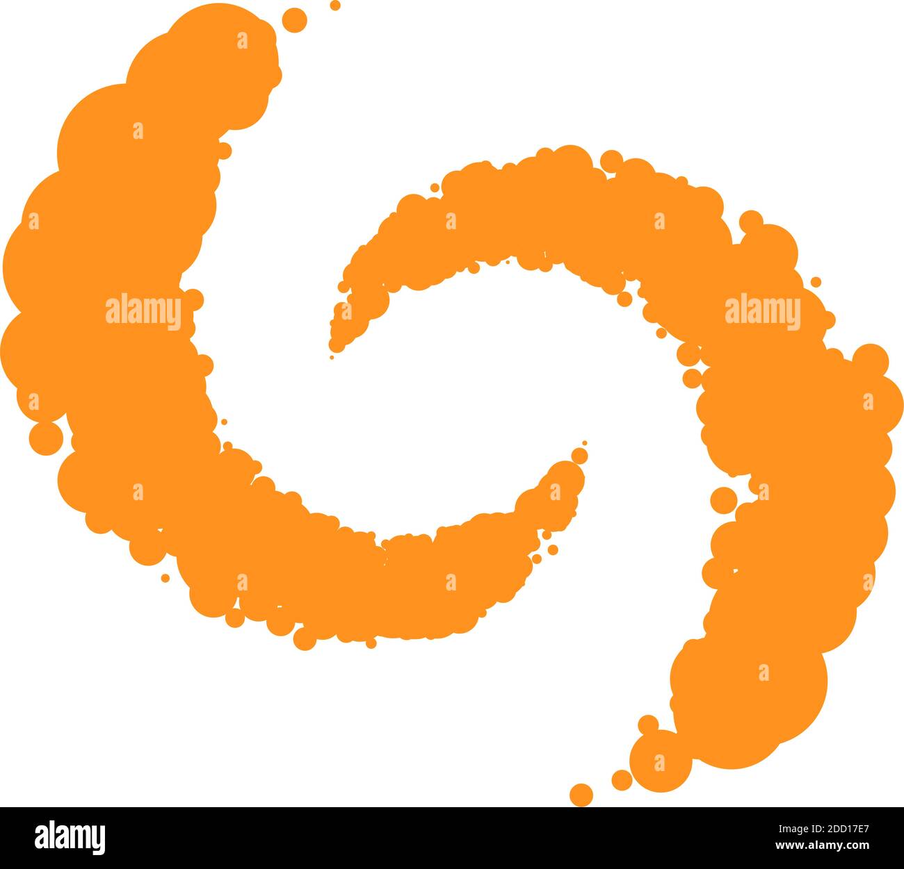 Dots, dotted circular spiral. Swirl, twirl of circles. Stippling ...