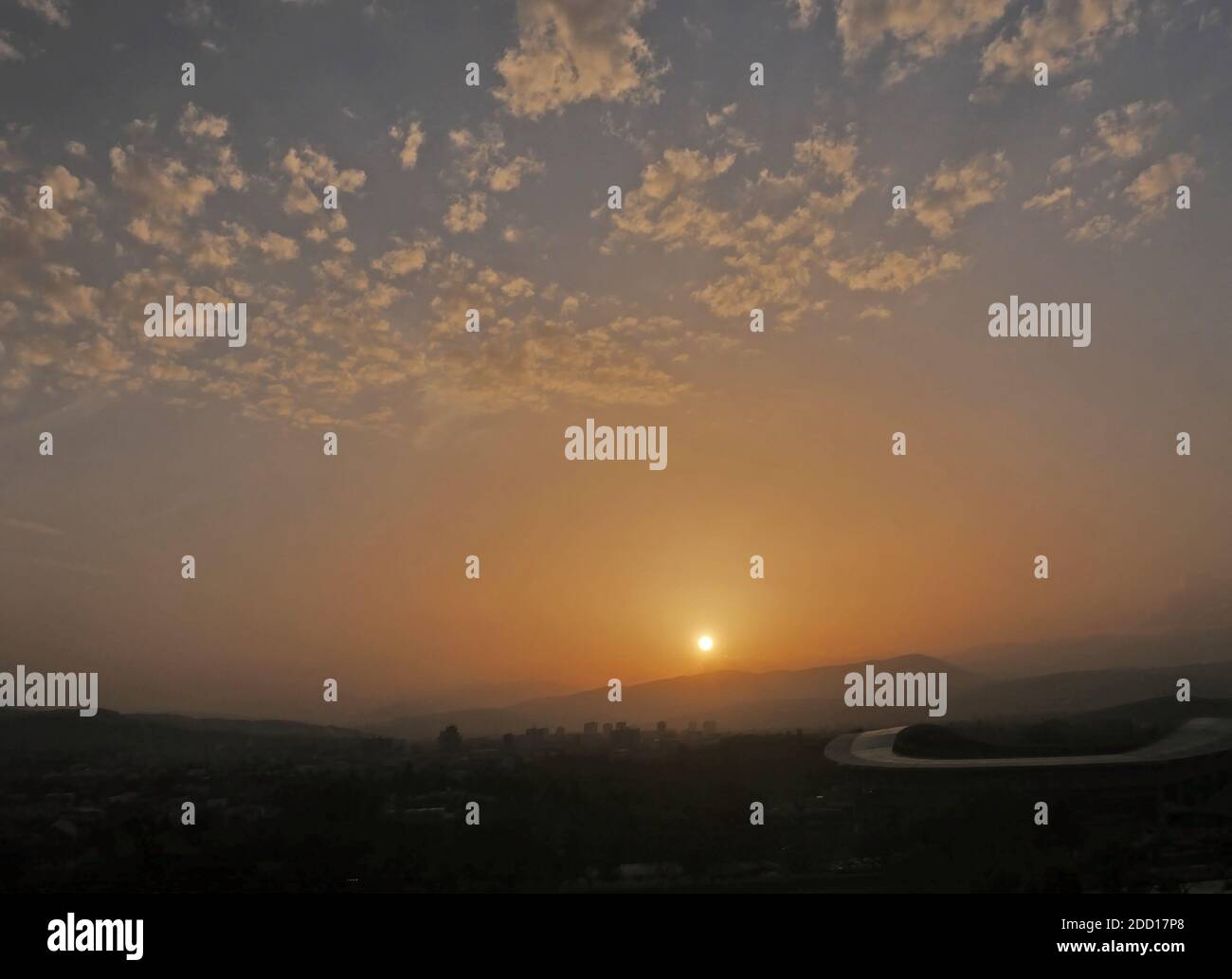 sunset sky panorama landscape background natural color of evening ...