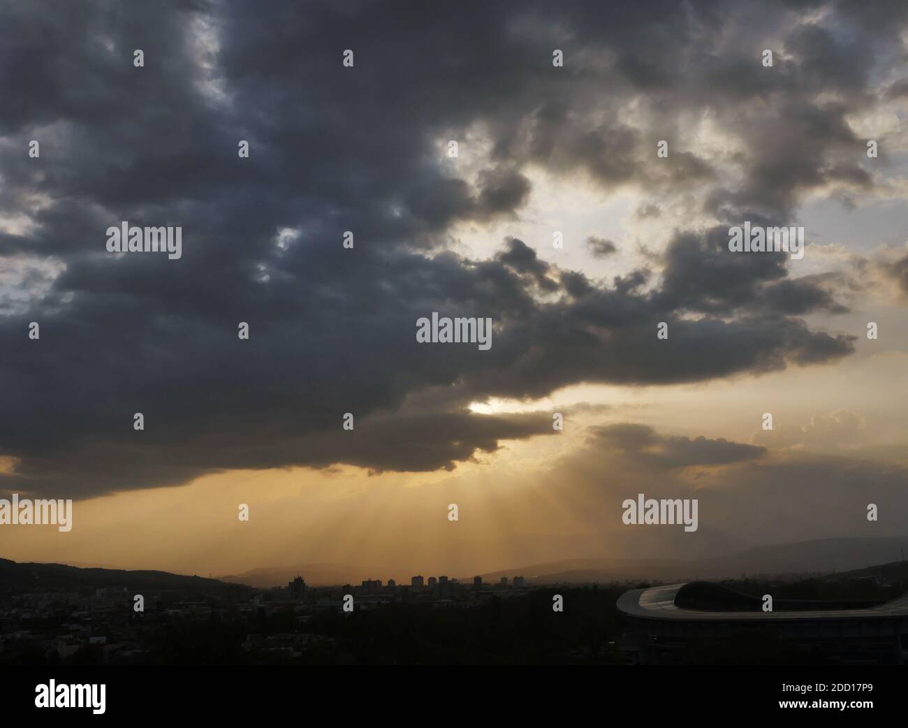 sunset sky panorama landscape background natural color of evening ...