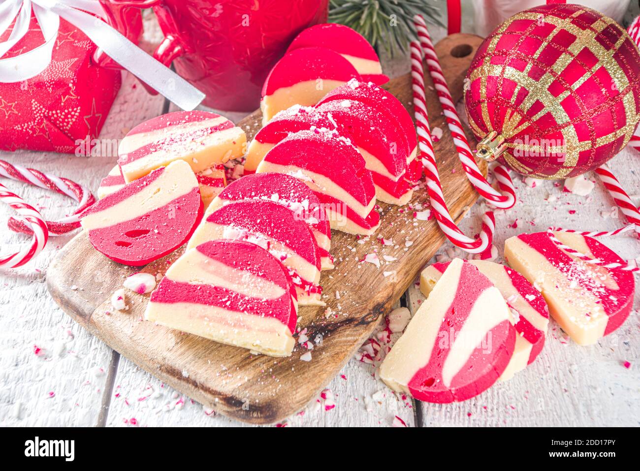 Homemade Peppermint Cookies, White and Red Velvet Chocolate salami with ...