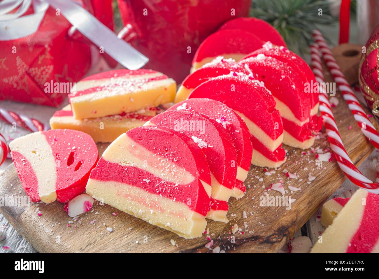 Homemade Peppermint Cookies, White and Red Velvet Chocolate salami with ...