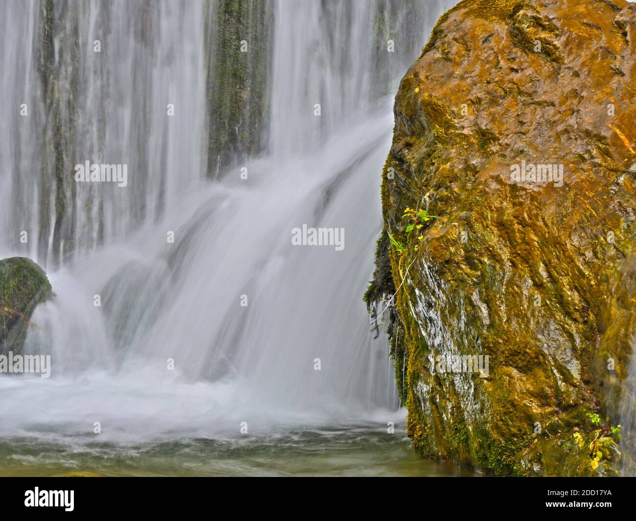 mountain clear pure waterfall long exposition, natural background Stock ...