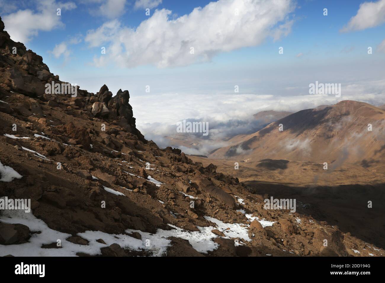 Mount Savalan (Sabalan) mountain ridge in Iran. Savalan is the third ...