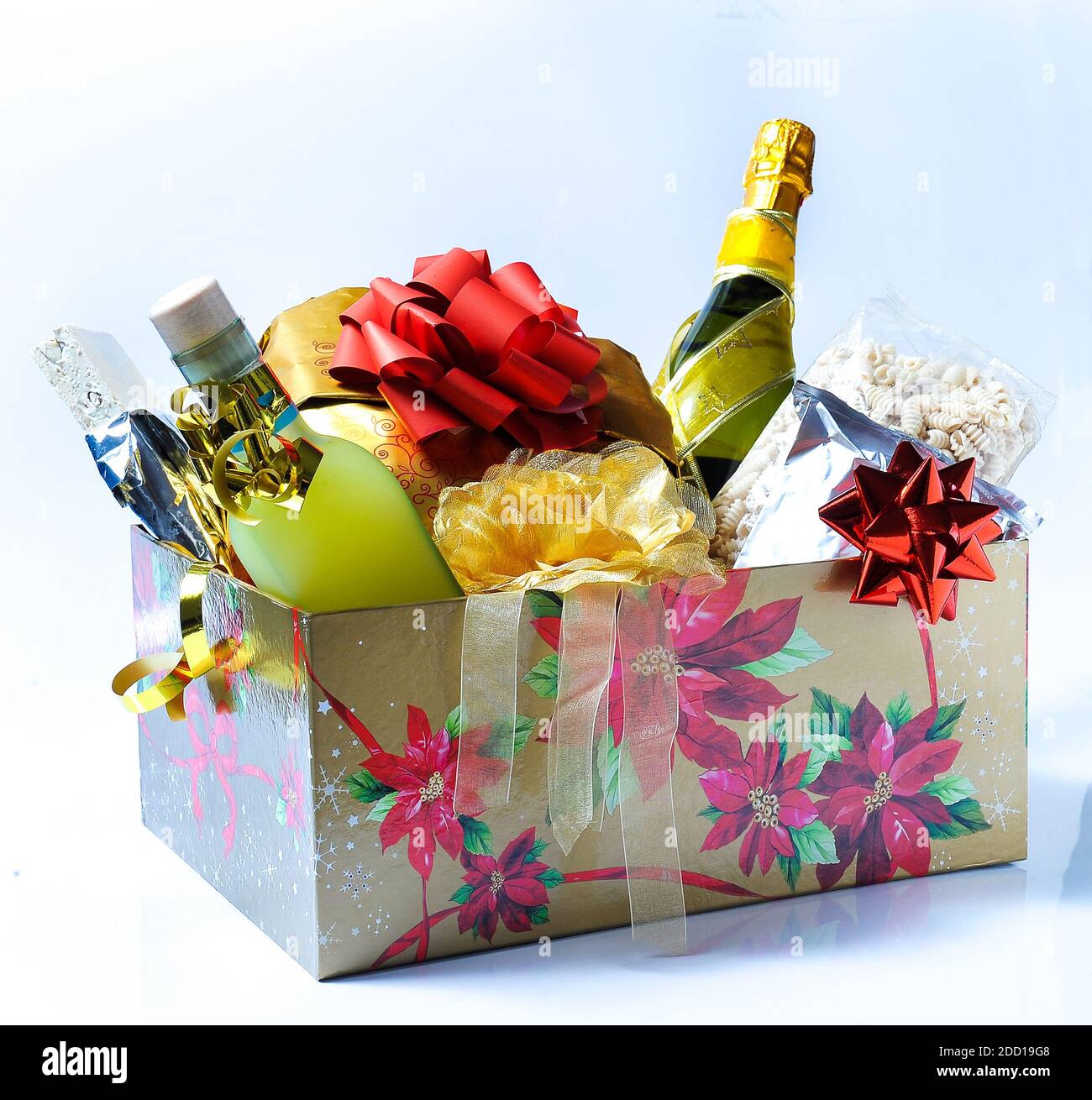 christmas box whit food isolated on white background Stock Photo - Alamy