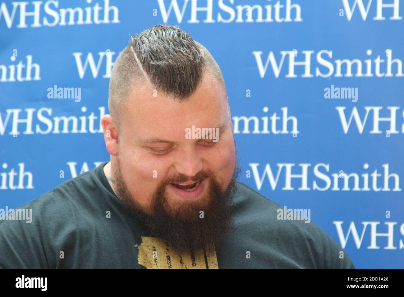 Eddie Hall the strongmen, WH Smith Chester. signing copes of his book ...