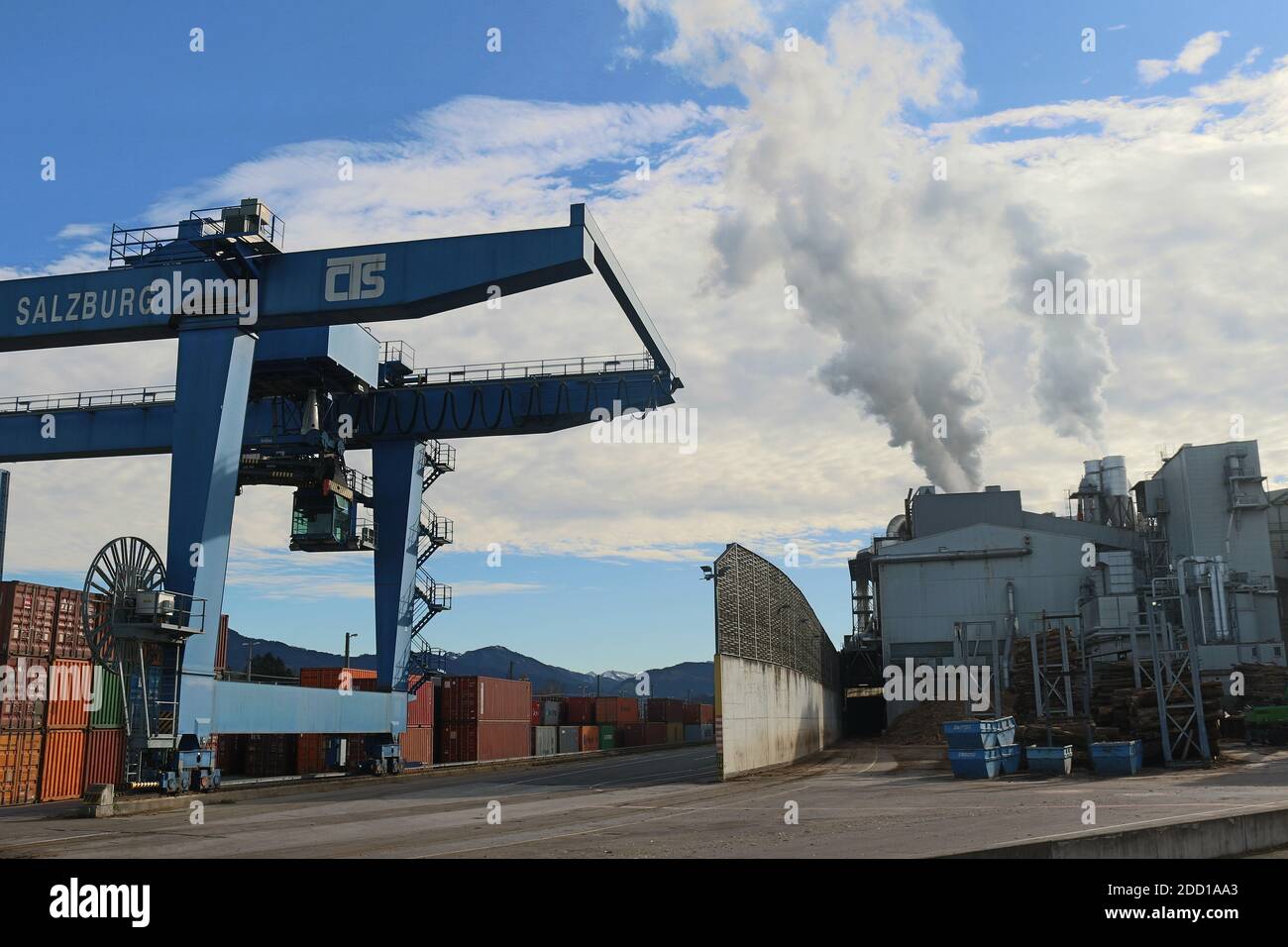 Production and transportation buildings of a woodworking factory ...