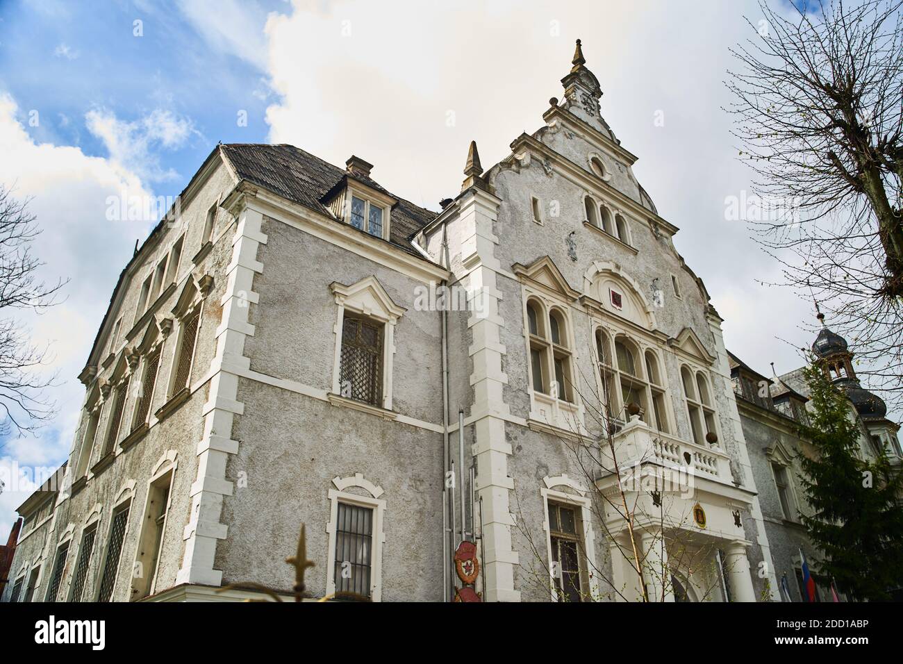 Gusev, Kaliningrad Region, Russia - May 2, 2020: Historical buildings ...