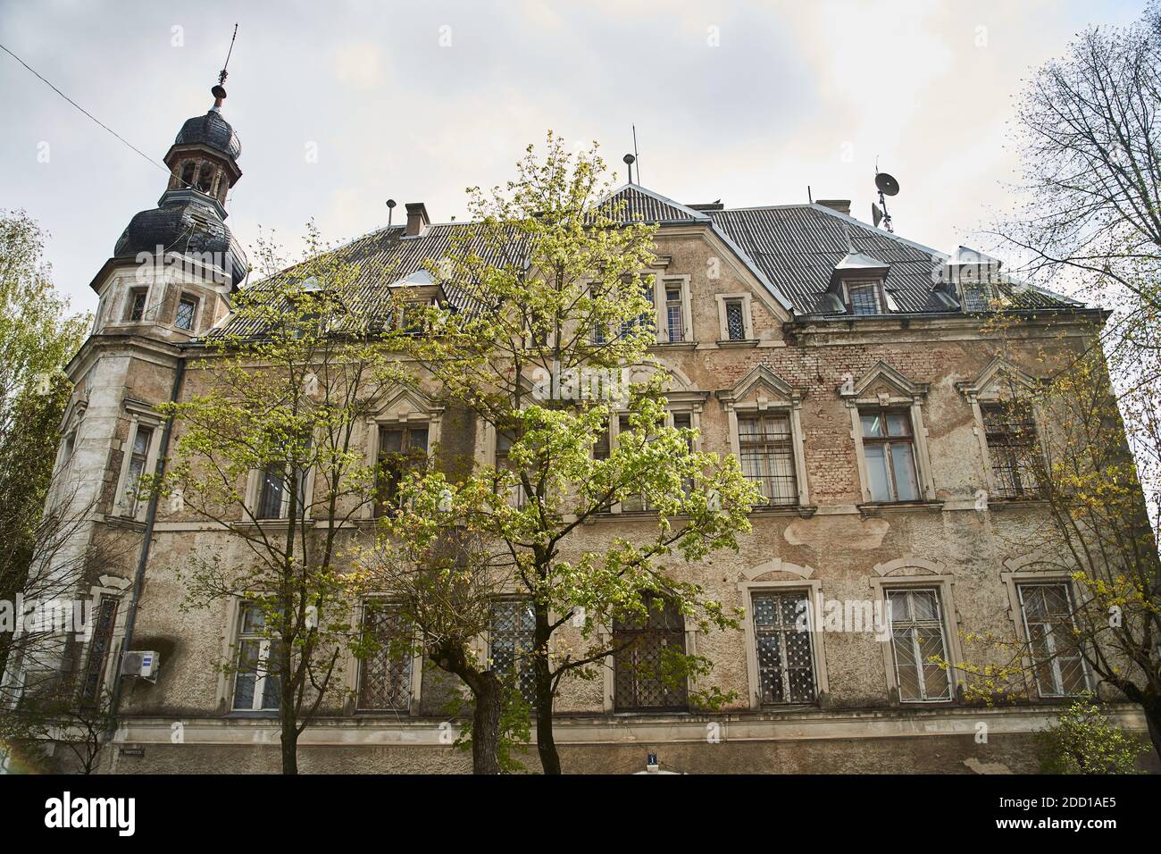 Gusev, Kaliningrad Region, Russia - May 2, 2020: Historical buildings ...