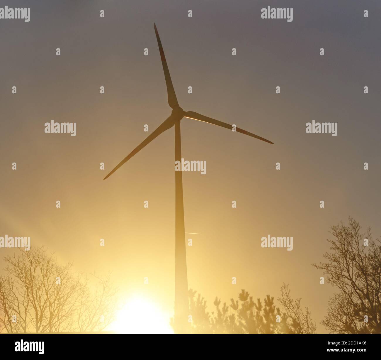 Wind power plant. Toning Stock Photo - Alamy