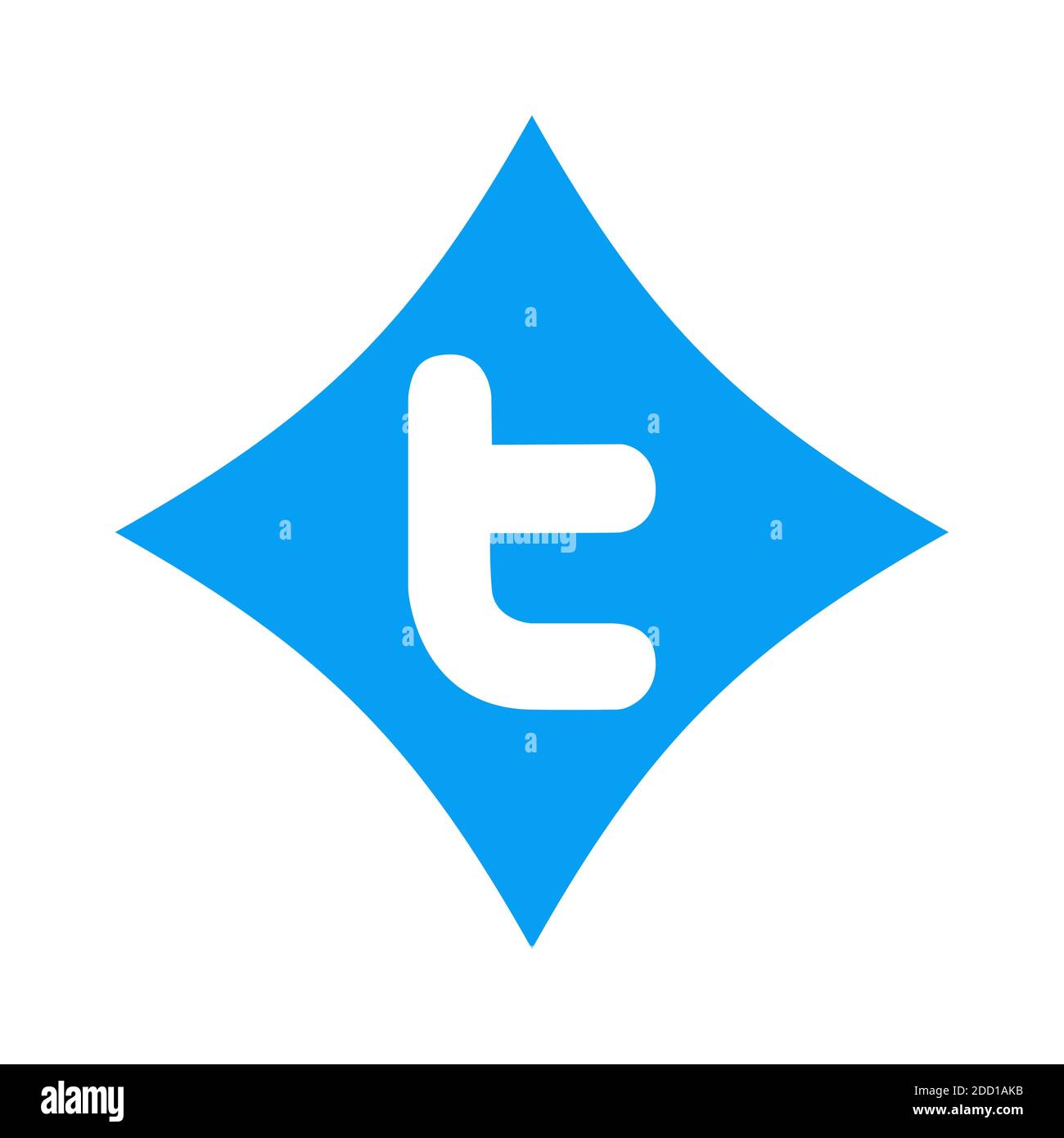 Twitter logo on white background. Twitter is a social networking and ...