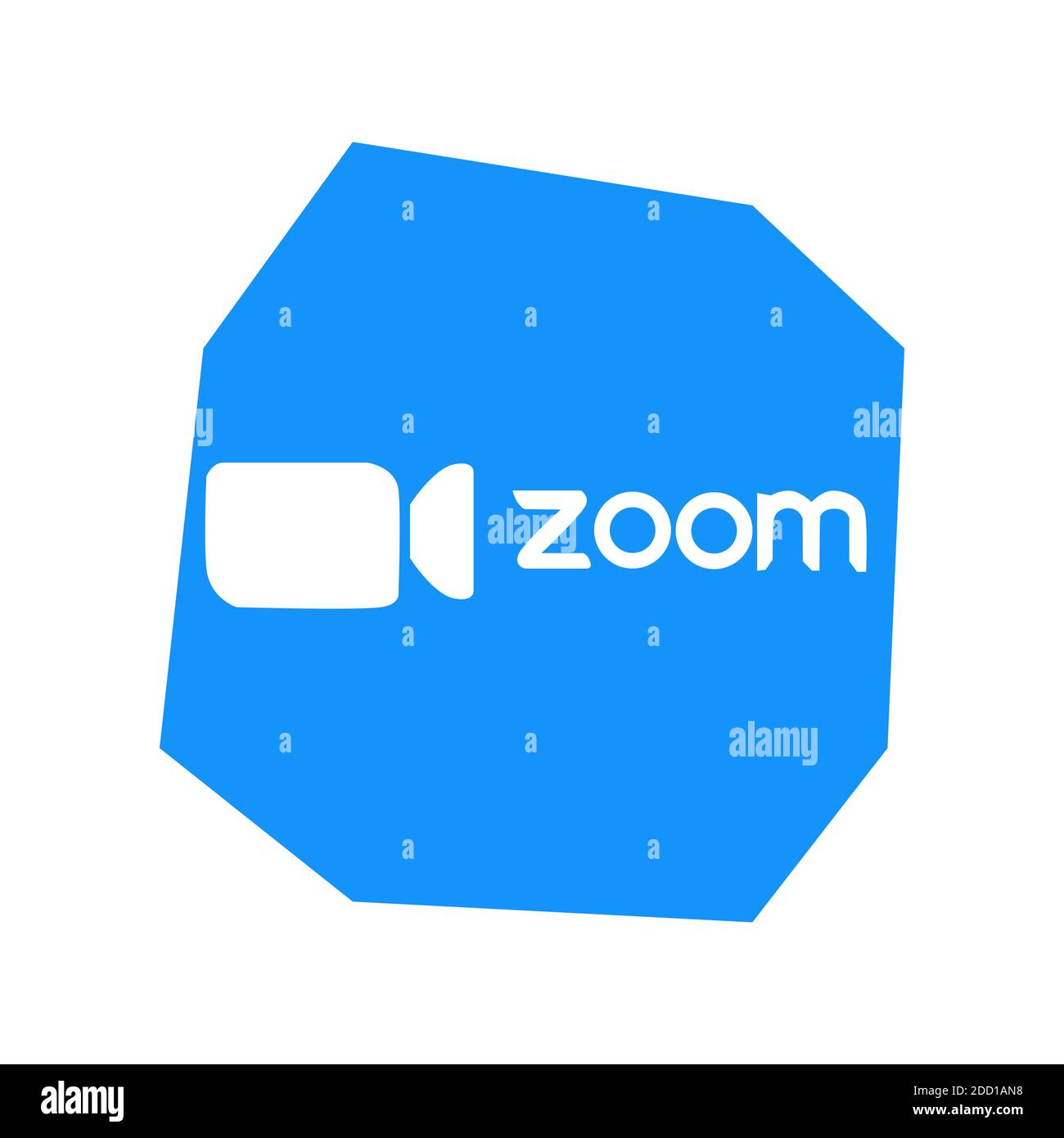 Zoom logo video conference application. Blue camera icon. Zoom app logo ...