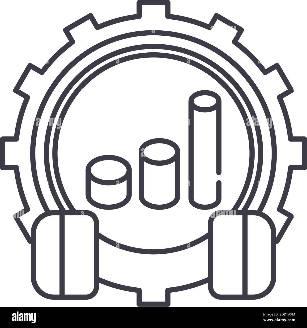 Marketing support icon, linear isolated illustration, thin line vector ...