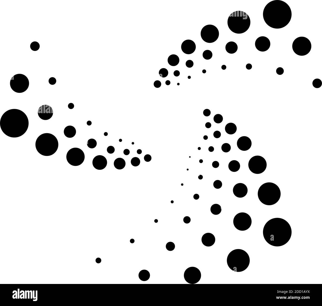 Dots, dotted circular spiral. Swirl, twirl of circles. Stippling ...
