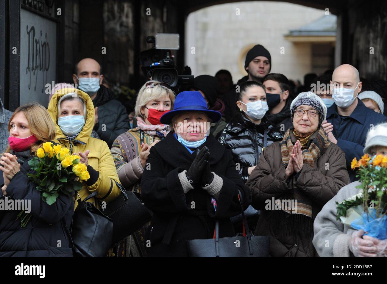 People pay last respect to theater director, Roman Viktyuk during a ...