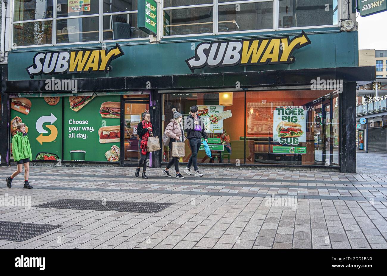 Customers are seen leaving Subway Food Store Stock Photo - Alamy