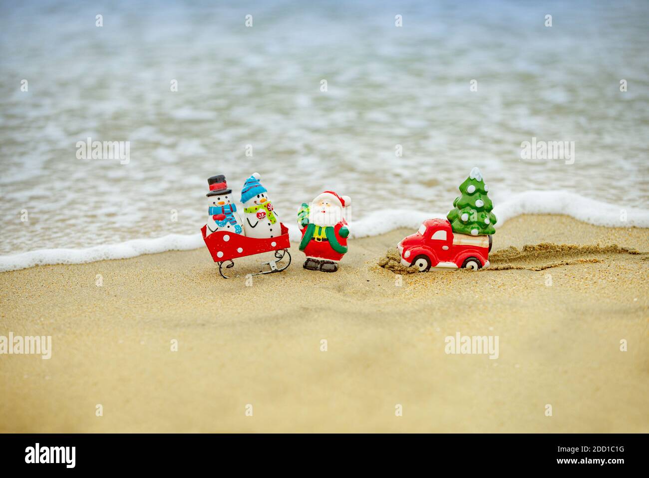 Christmas on summer sea background. Tropical paradise, ocean beach ...