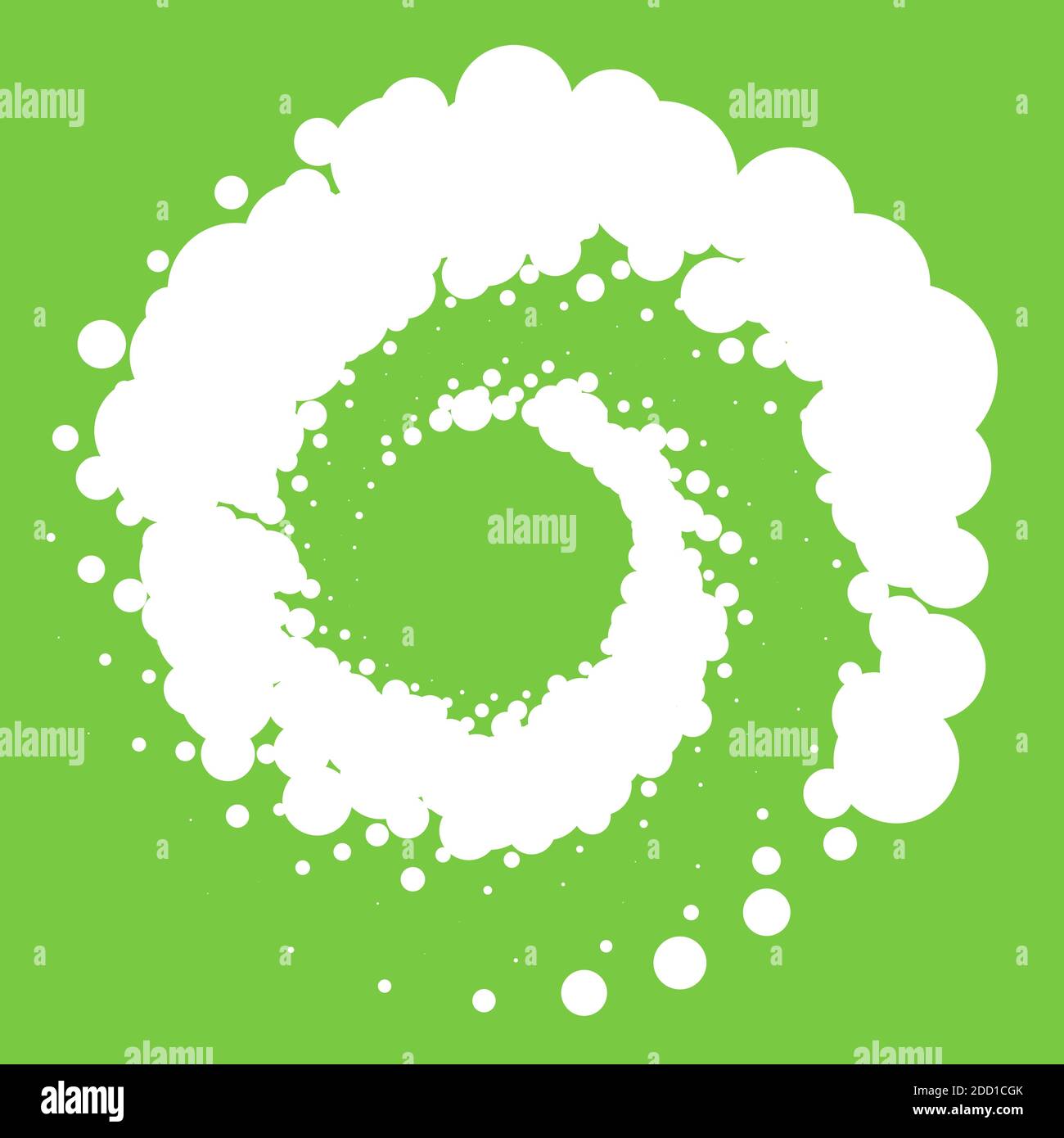 Dots, dotted circular spiral. Swirl, twirl of circles. Stippling ...