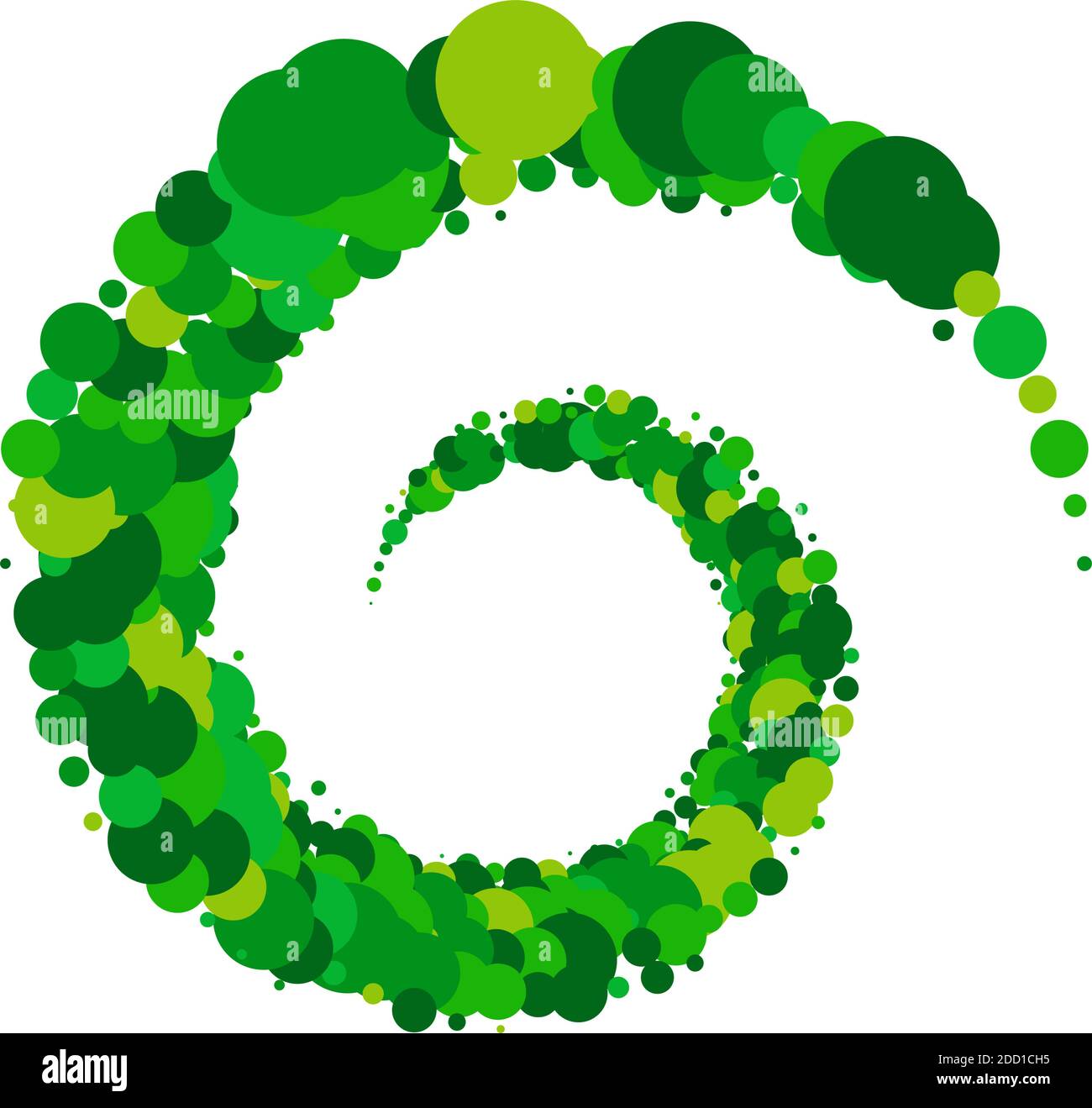 Dots, dotted circular spiral. Swirl, twirl of circles. Stippling ...