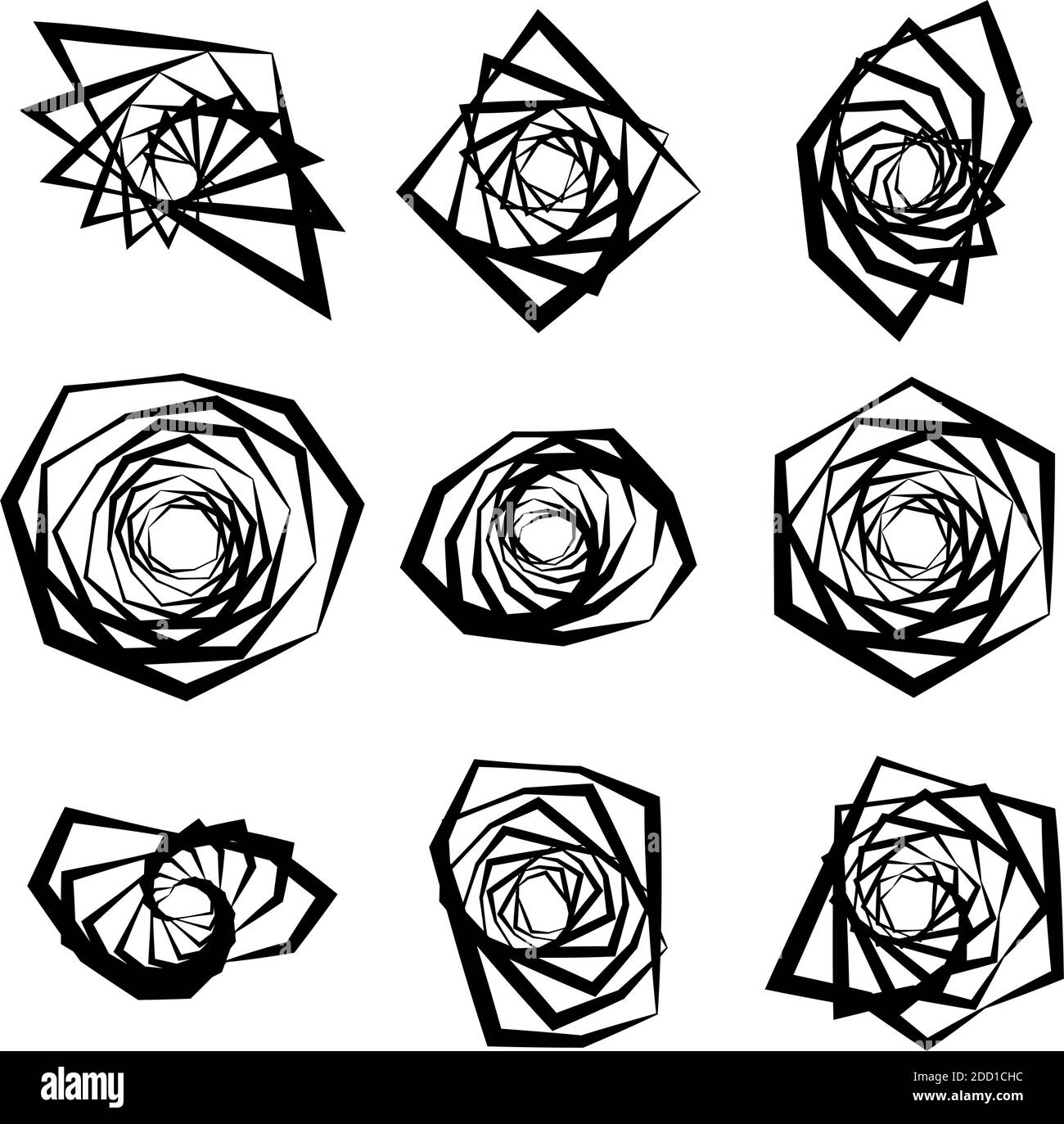 Spiral, swirl, twirl element set. Abstract vector – Stock vector ...