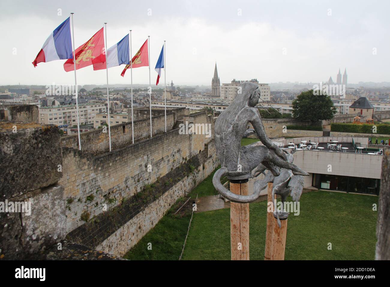 medieval castle and ramparts in caen in normandy (france Stock Photo ...