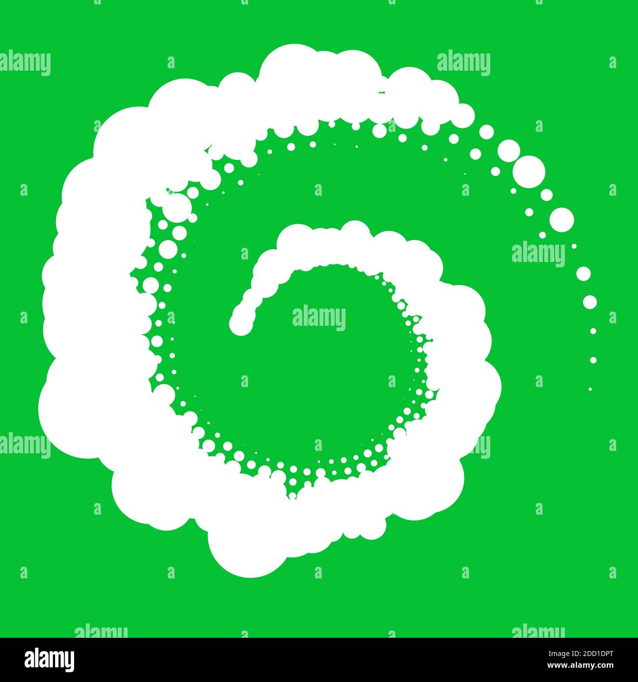 Dots, dotted circular spiral. Swirl, twirl of circles. Stippling ...