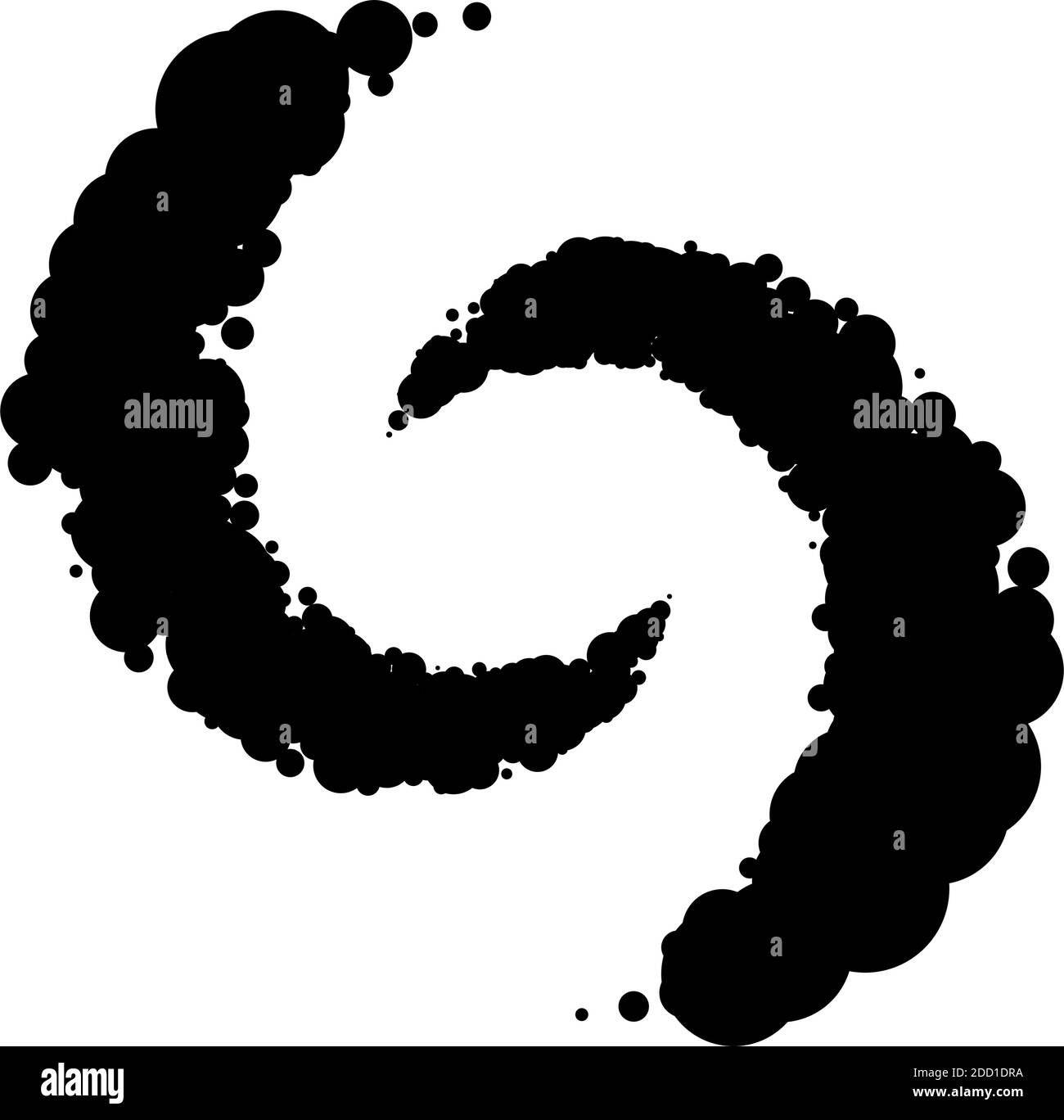 Dots, dotted circular spiral. Swirl, twirl of circles. Stippling ...