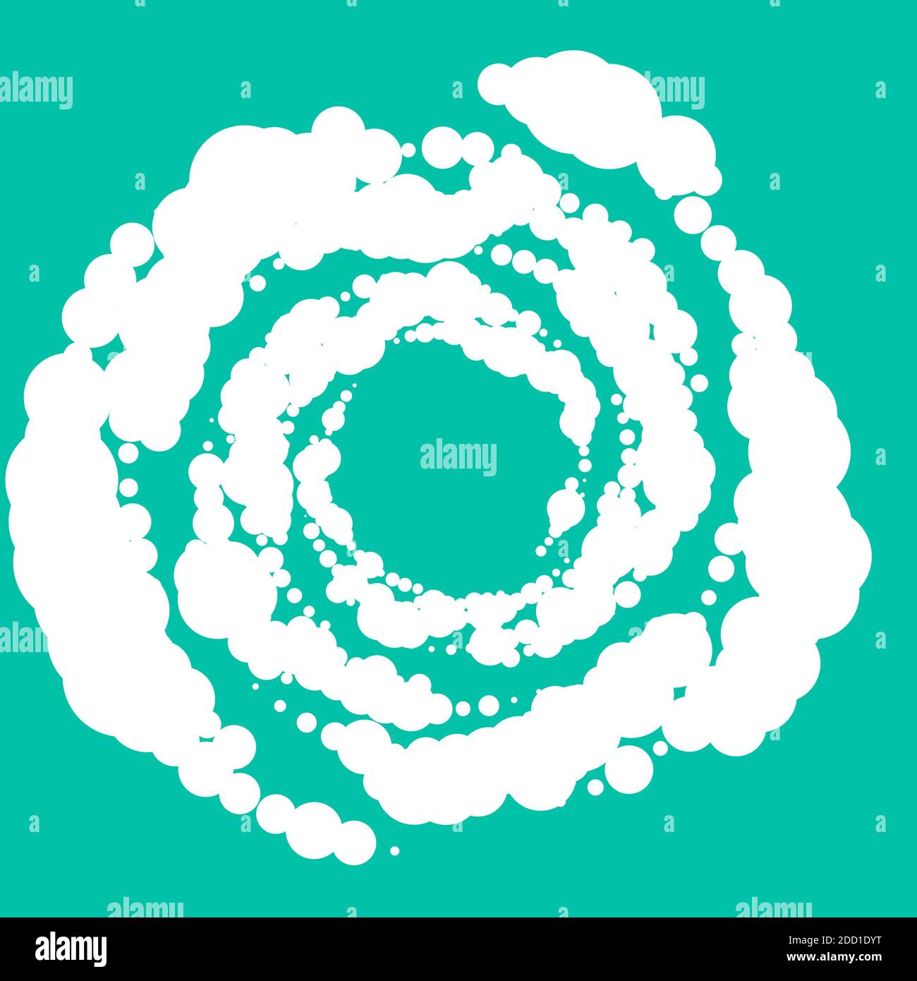 Dots, dotted circular spiral. Swirl, twirl of circles. Stippling ...