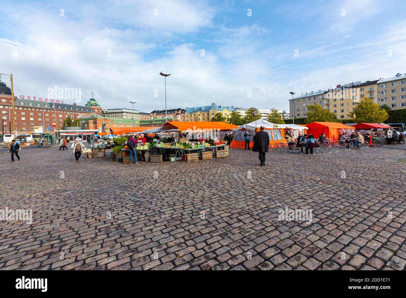 Food stand in Market Square, Eteläranta, Helsinki, Finland Stock Photo ...