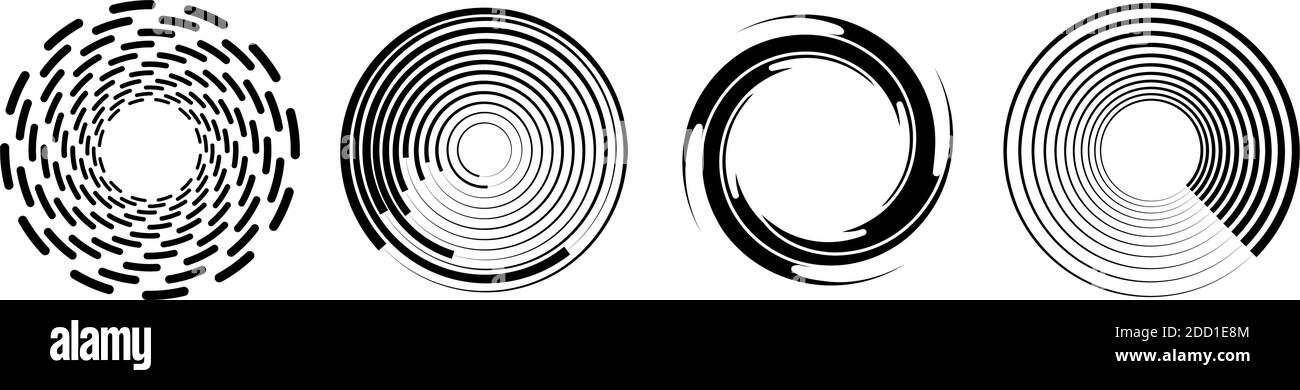 Spiral, swirl, twirl element set. Rotating circular shape Vector ...