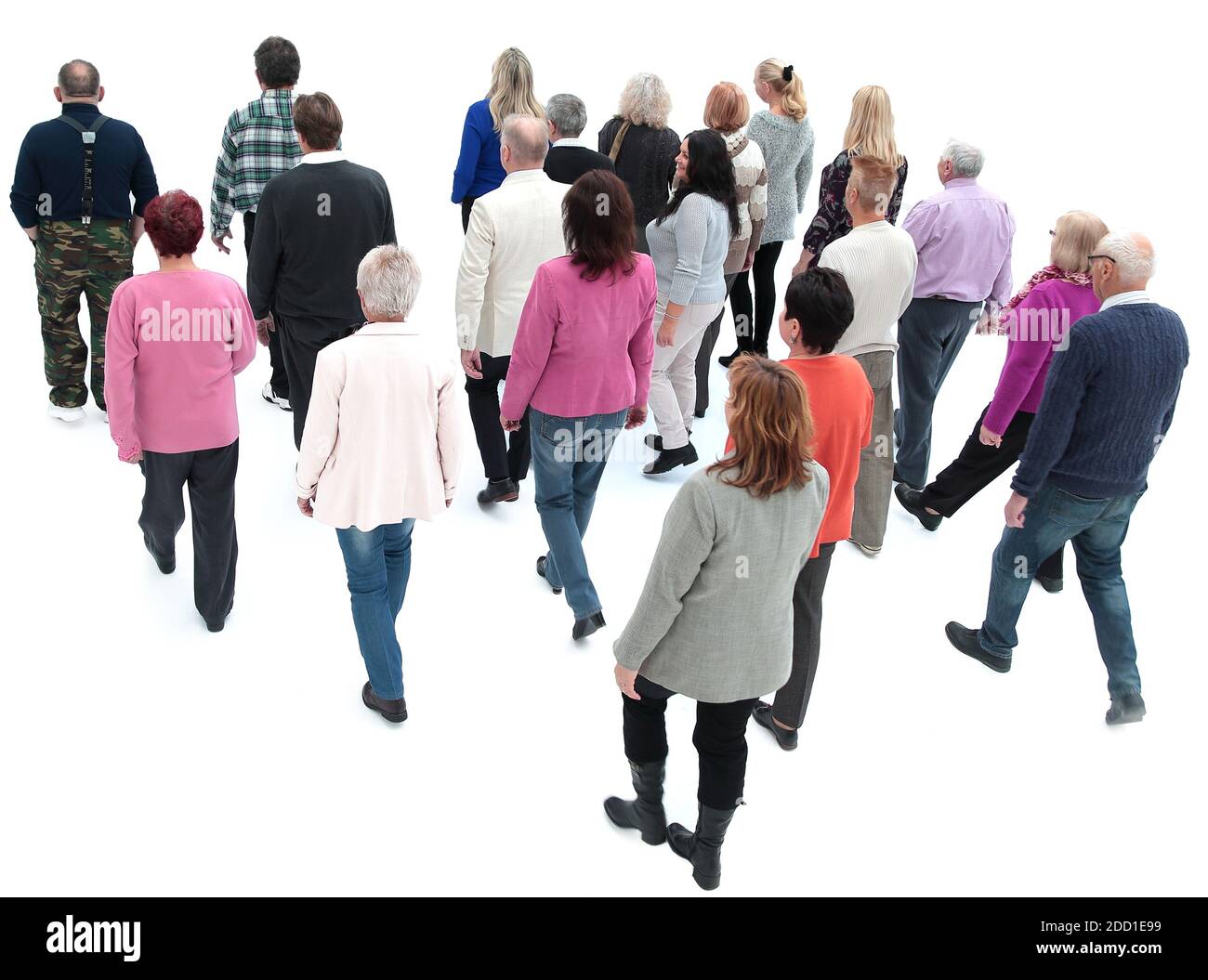 top view. group of confident elderly people striding forward Stock ...
