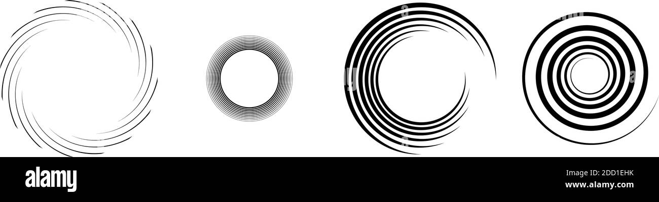 Spiral, swirl, twirl element set. Rotating circular shape Vector ...