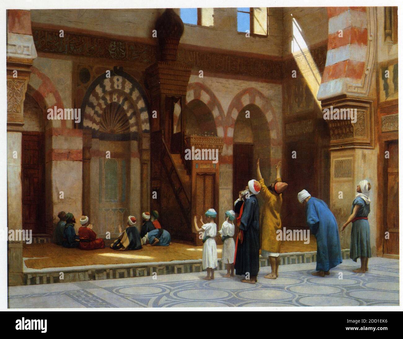 Jean Léon Gérôme. 1824-1904. Prayer in the Mosque of Qayt-bay Stock ...